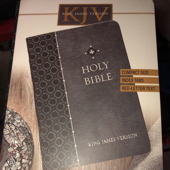 Accents | Charcoal Textured Holy Bible With Gold Accents | Poshmark